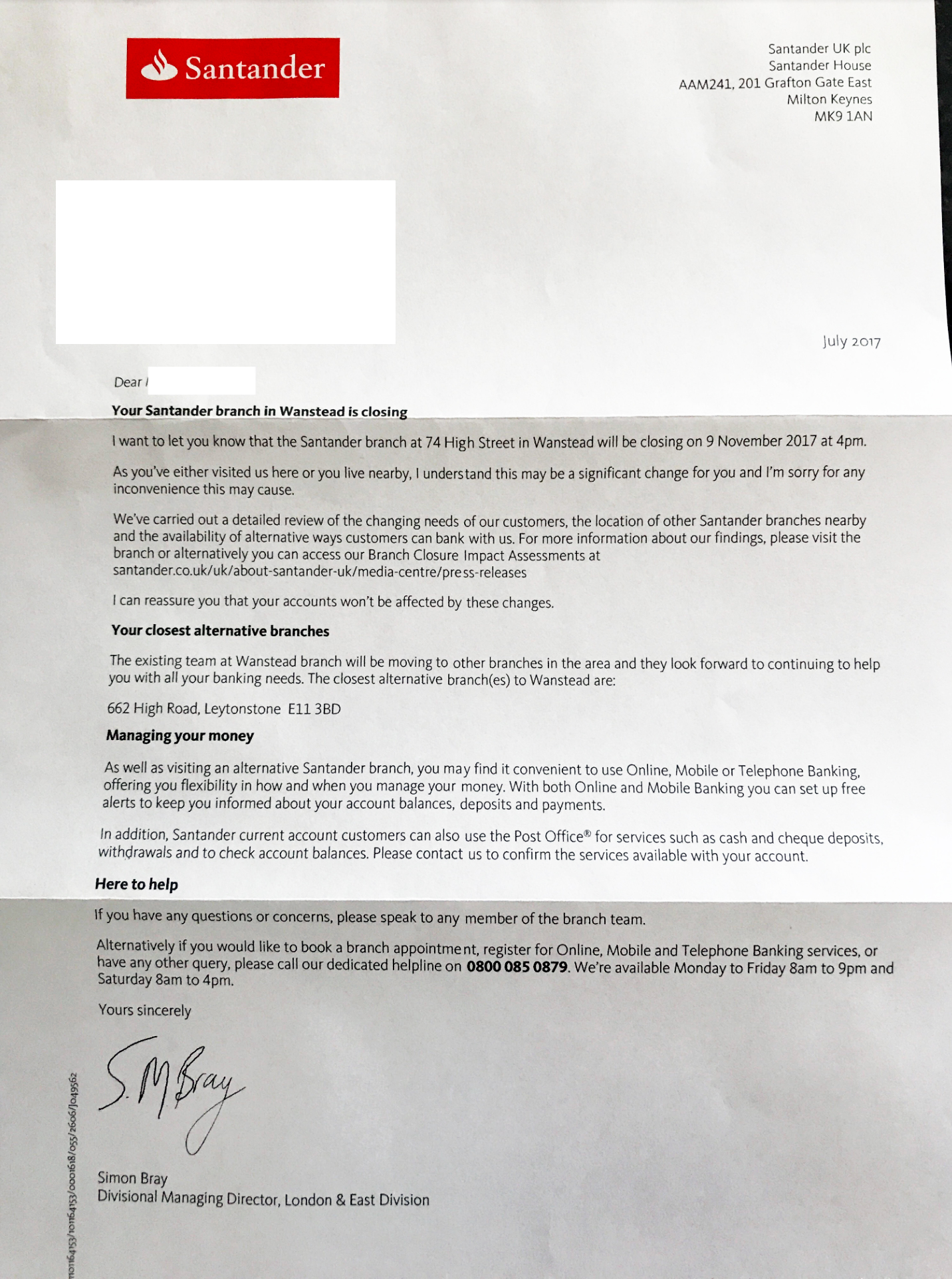 Wanstead’s Santander branch to close – Wansteadium